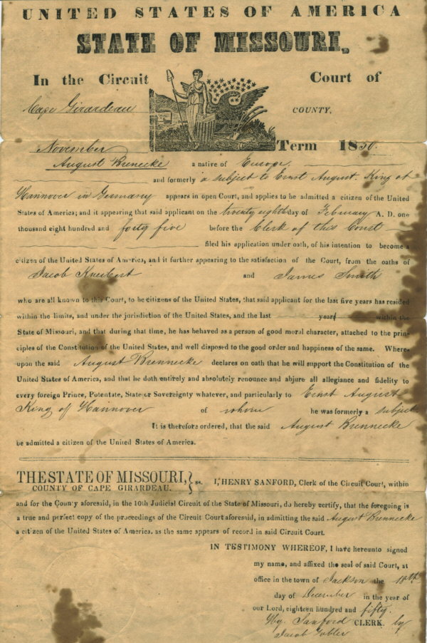 Brennecke Citizenship Papers
