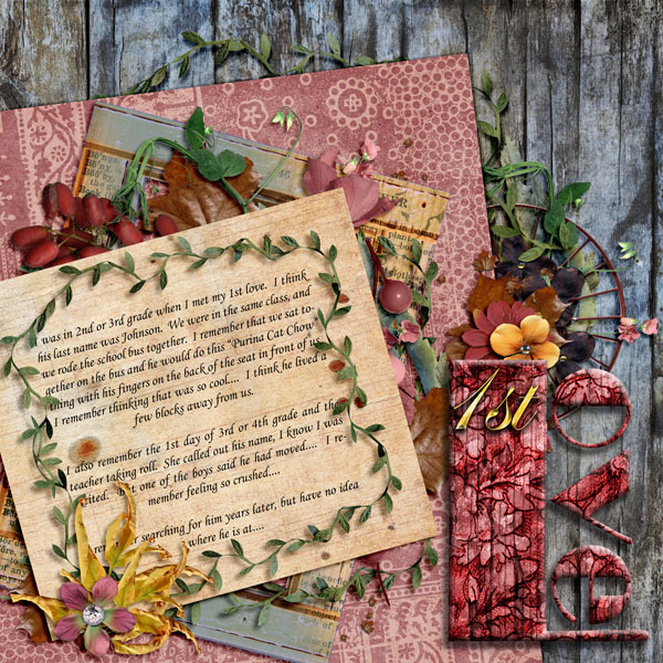 Sideways Letters Digital Scrapbooking Tutorial