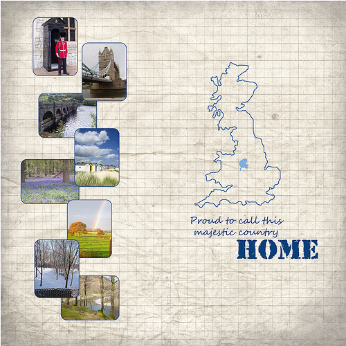 Map Outline Digital Scrapbooking Tutorial